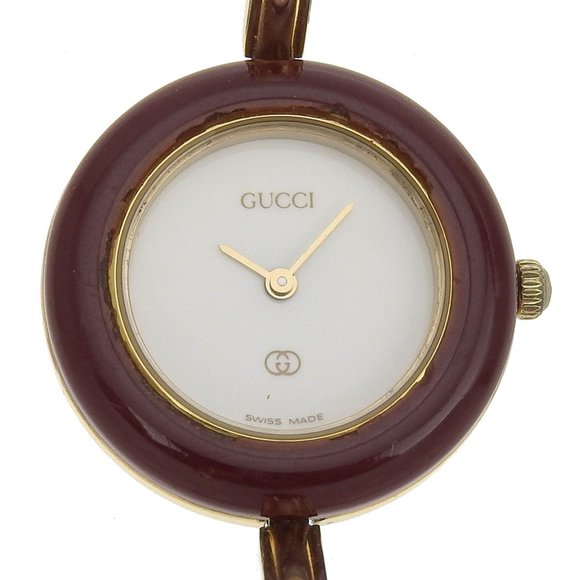 Gucci | Accessories | Gucci Gucci Change Bezel Watch 10l Gold Plated ...